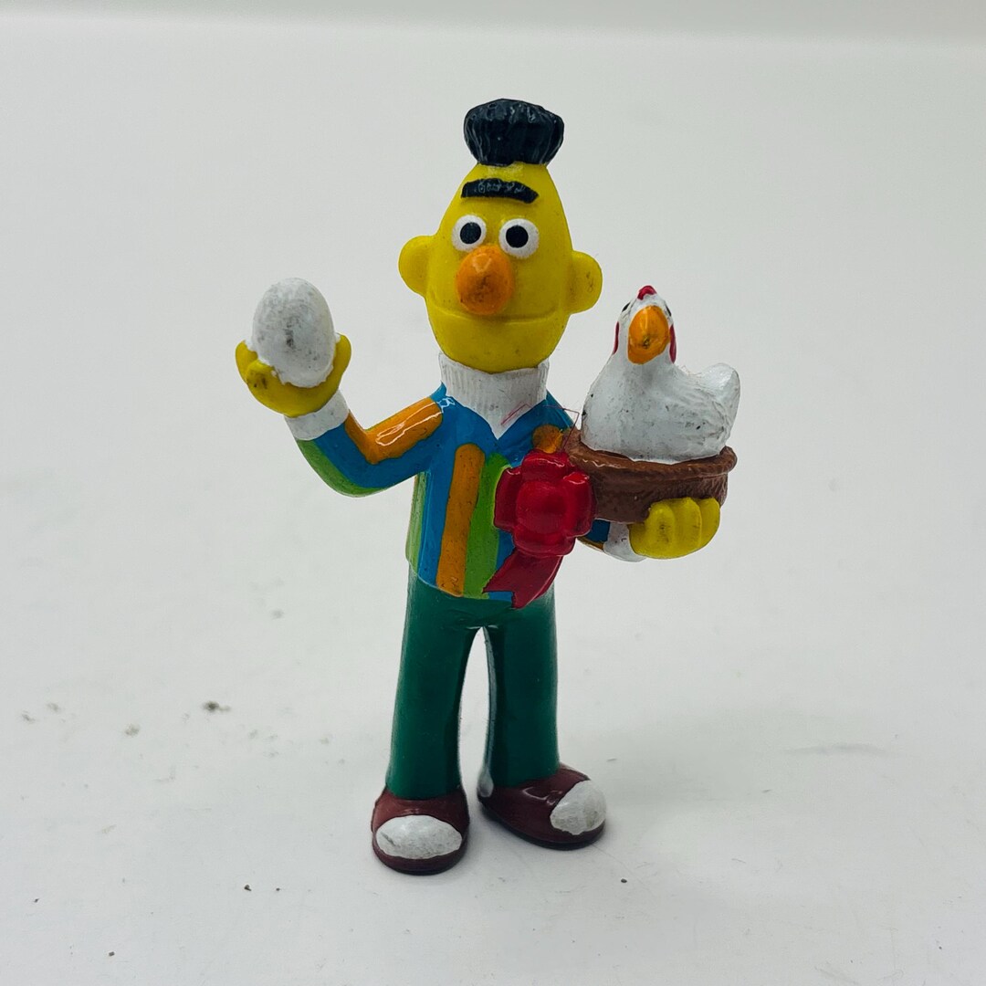 1993 Sesame Street Bert Chicken & Egg PVC Applause 3" Vintage Figure - Etsy