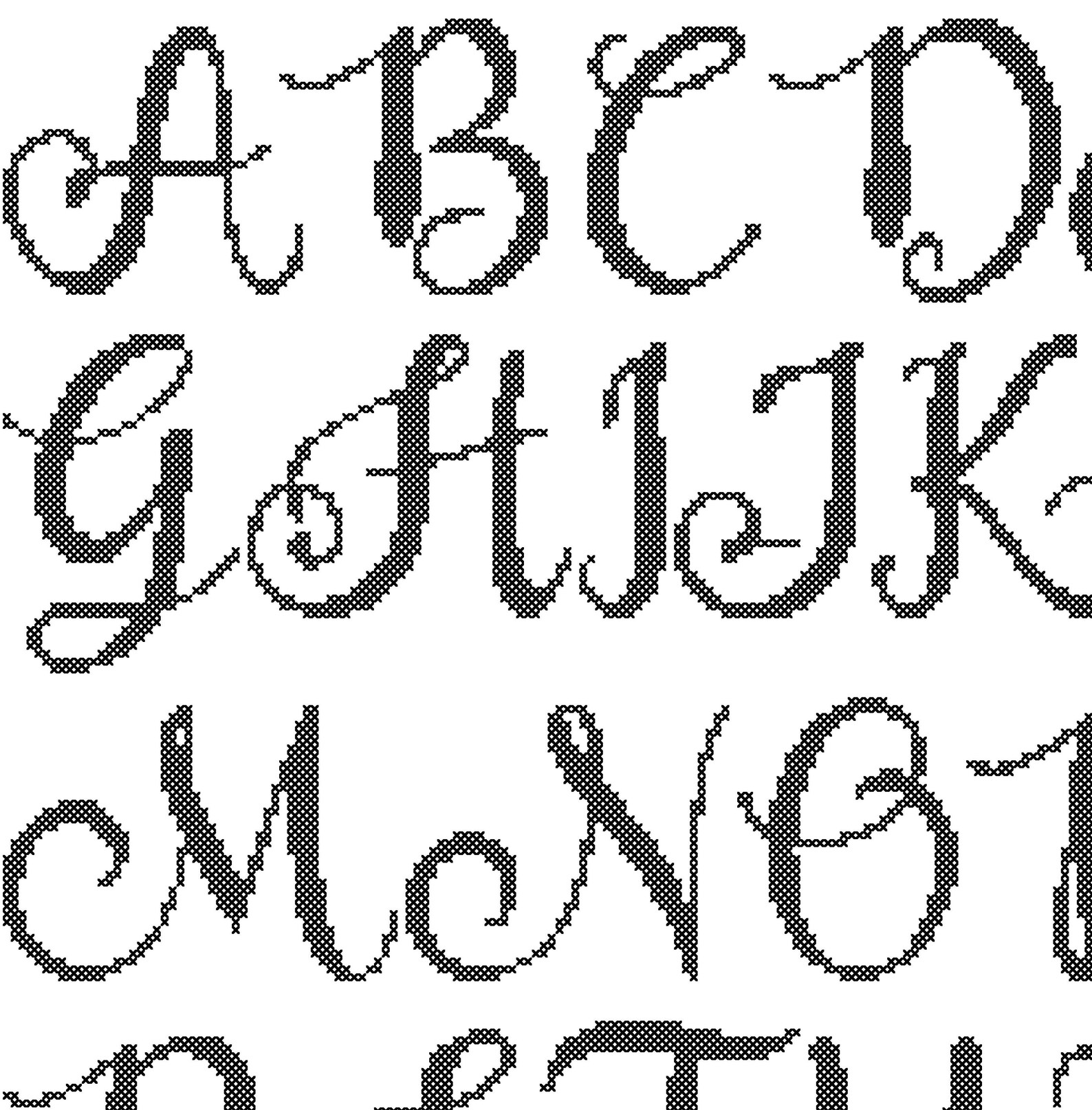 Swirly Script Full Capital Alphabet With Leafy Green - Etsy