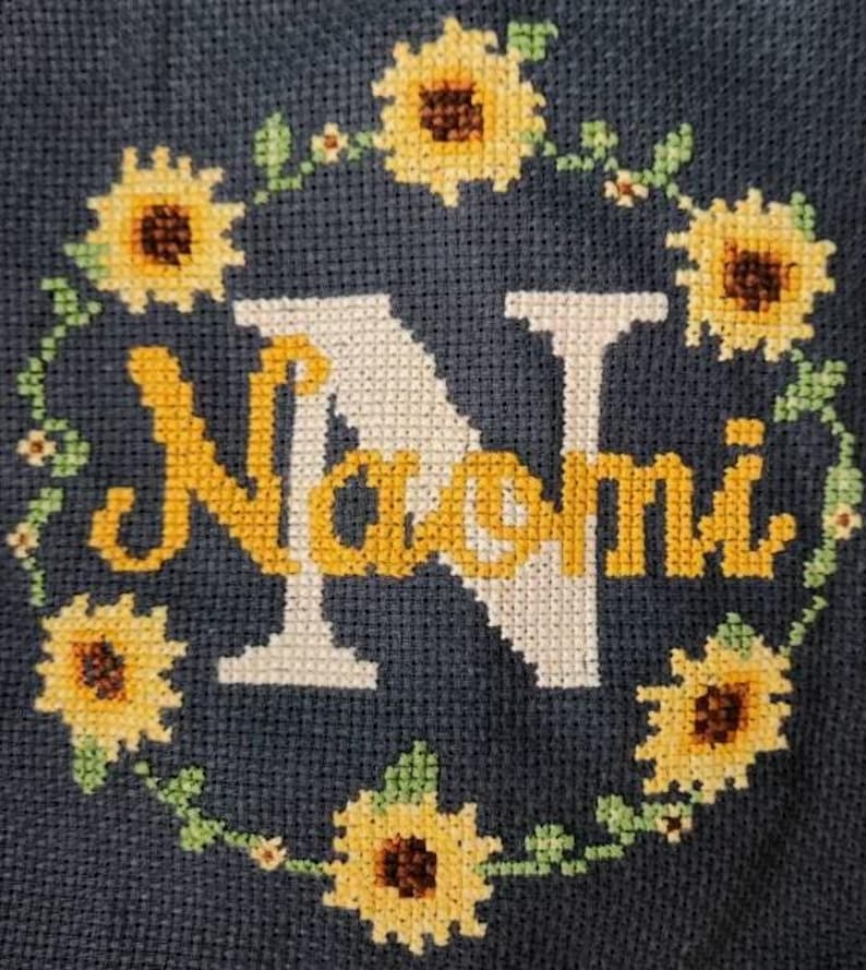 Sunflower Name Cross Stitch Pattern: Personalized Wreath (PDF Pattern ...