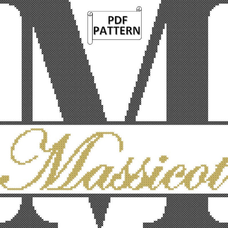 Cross Stitch Initial - Etsy