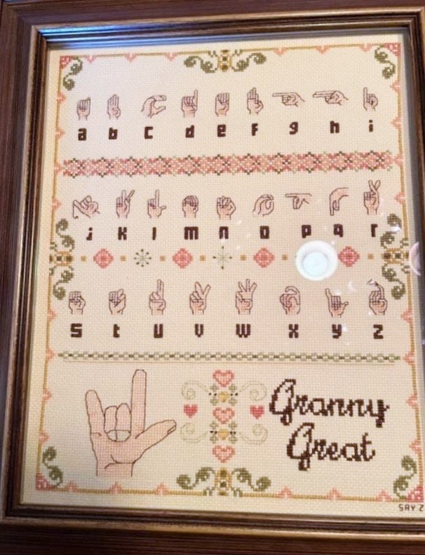Sign Language Alphabet Cross Stitch Pattern: I Love You Sampler (PDF ...
