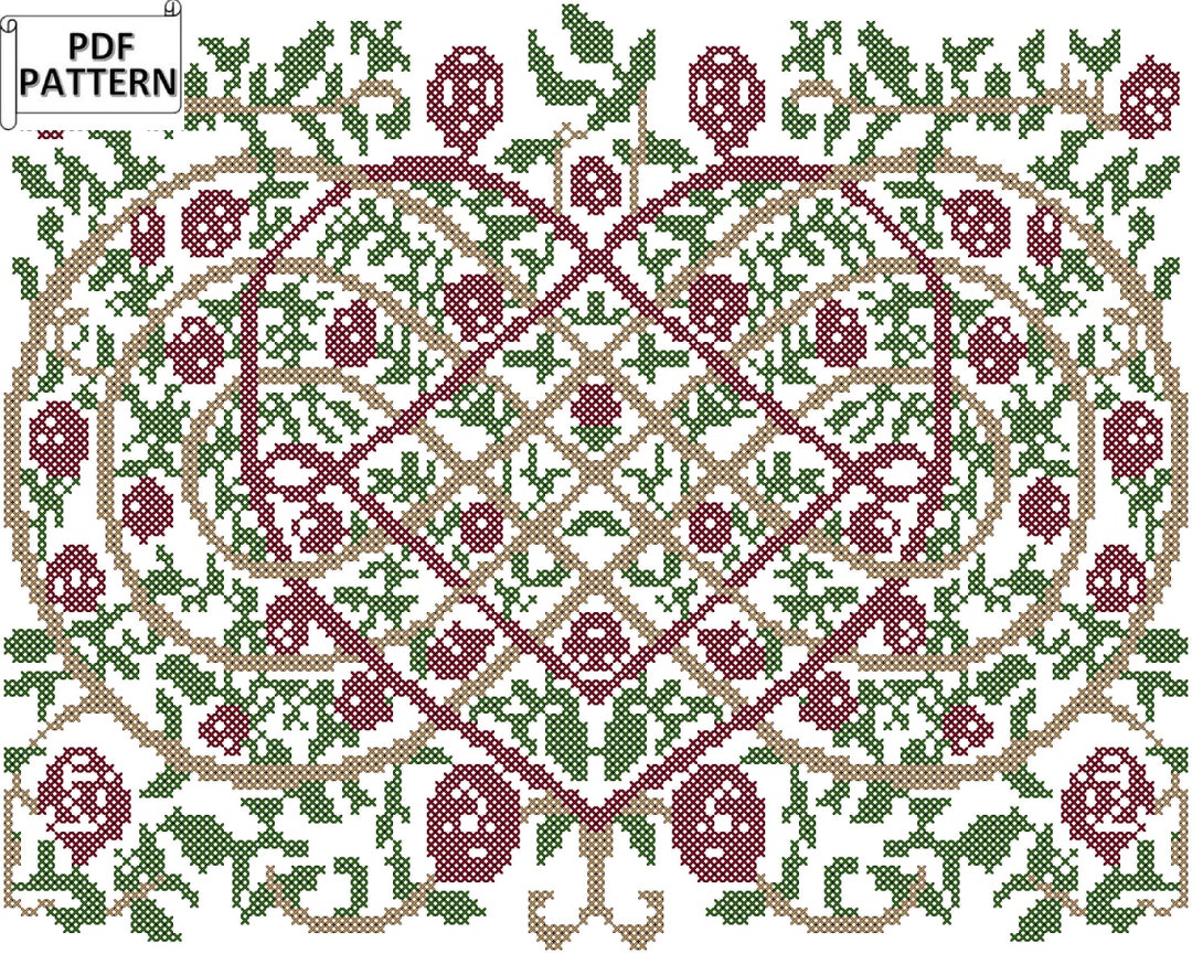 Intertwined Hearts Cross Stitch Pattern: Infinity Floral Design (PDF ...