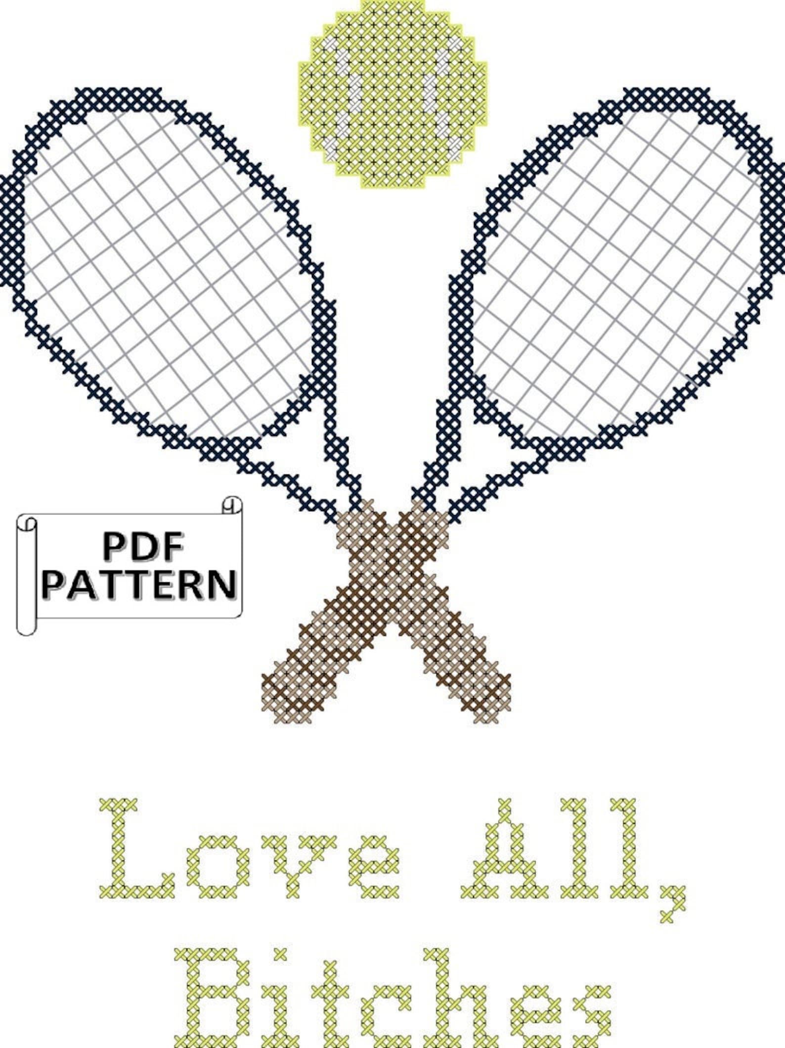 Tennis Racquets Cross Stitch Pattern: Modern Sports Design (PDF Pattern ...