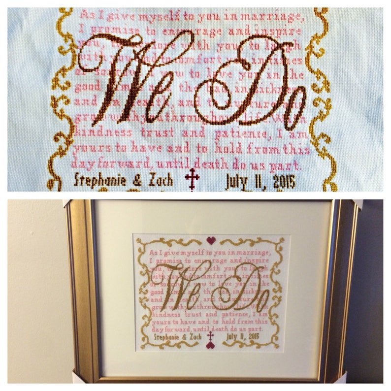 Modern Wedding Vows With Large We Do Wedding Sampler PDF - Etsy UK