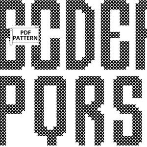 Square Block Monogram Alphabet PDF Cross Stitch Patterns. Larger Center ...