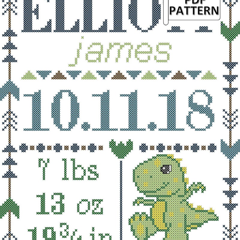Dino Cross Stitch - Etsy