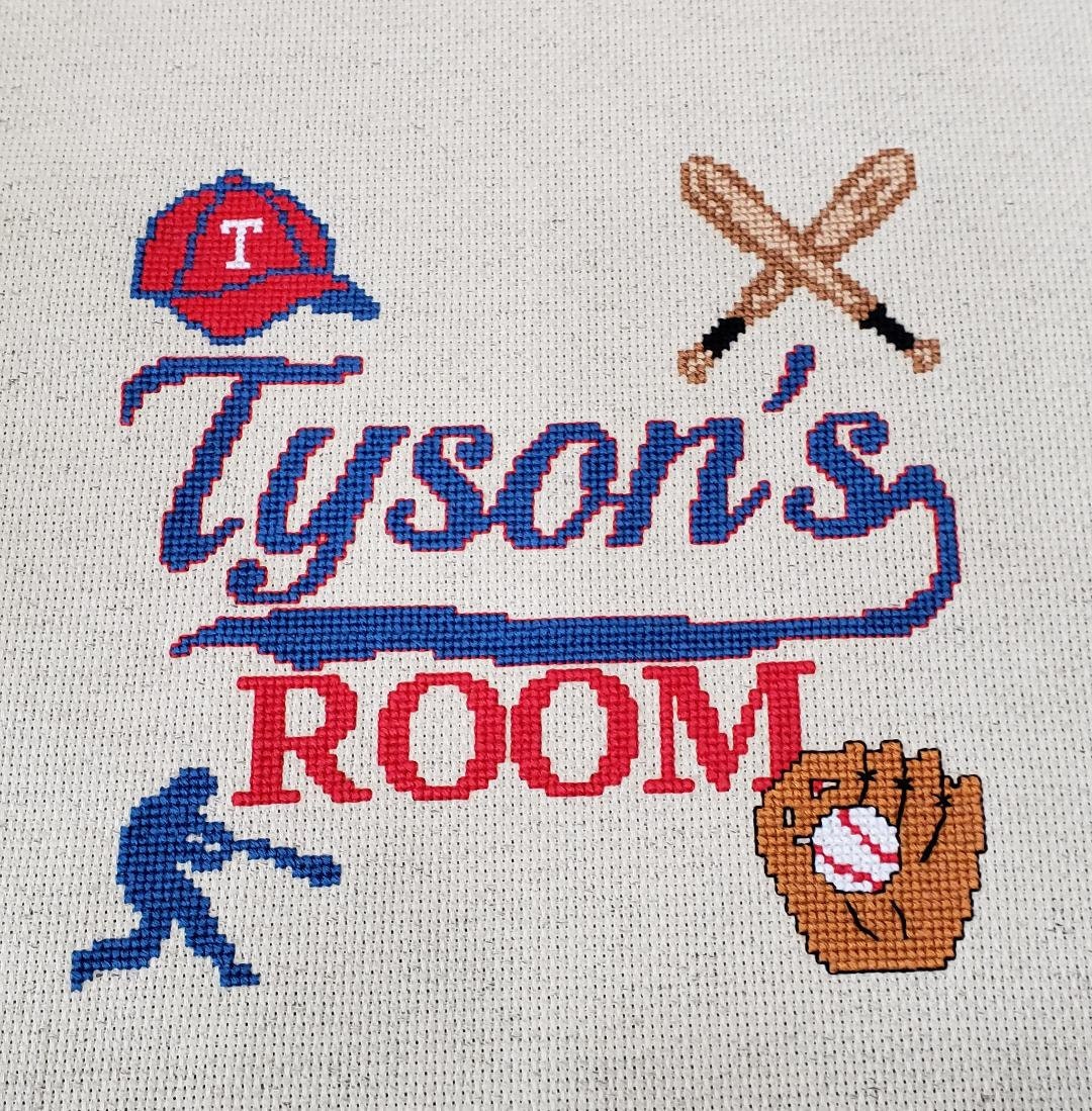 Sports Name Cross Stitch Pattern: Personalized Room Sign (PDF Pattern ...