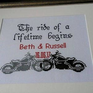 Motorcycle Wedding Cross Stitch PDF Pattern, Cross Stitch Motorcycle ...