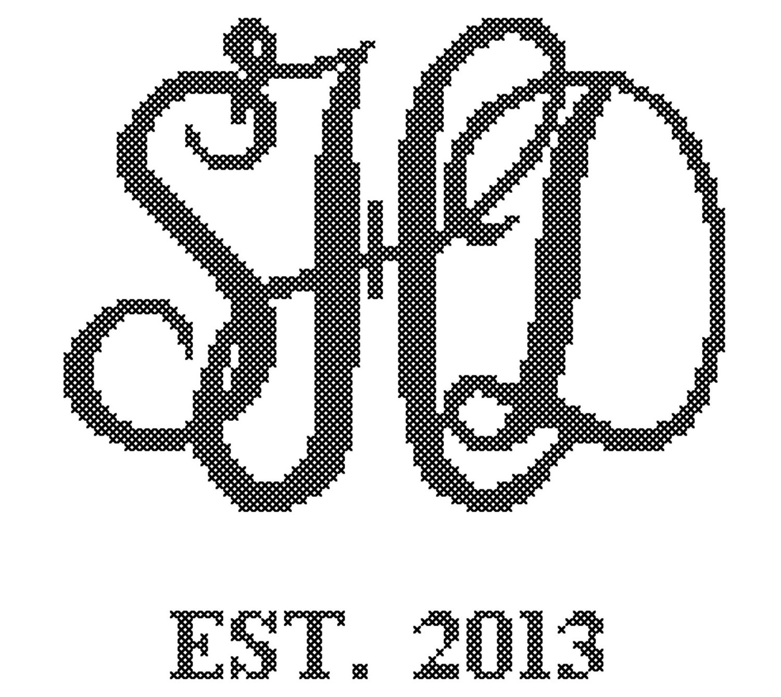 Interlocking Monogram Cross Stitch Pattern: Personalized PDF (6.5" X 6. ...
