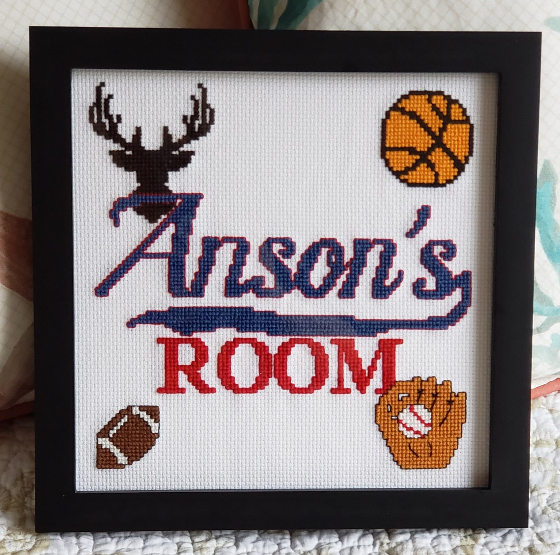 Sports Name Cross Stitch Pattern: Personalized Room Sign (PDF Pattern ...