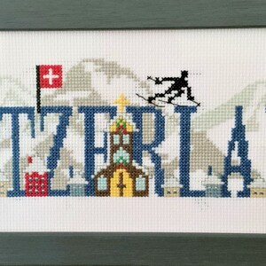 Switzerland Counted Cross Stitch PDF Pattern - Switzerland Travel Cross ...