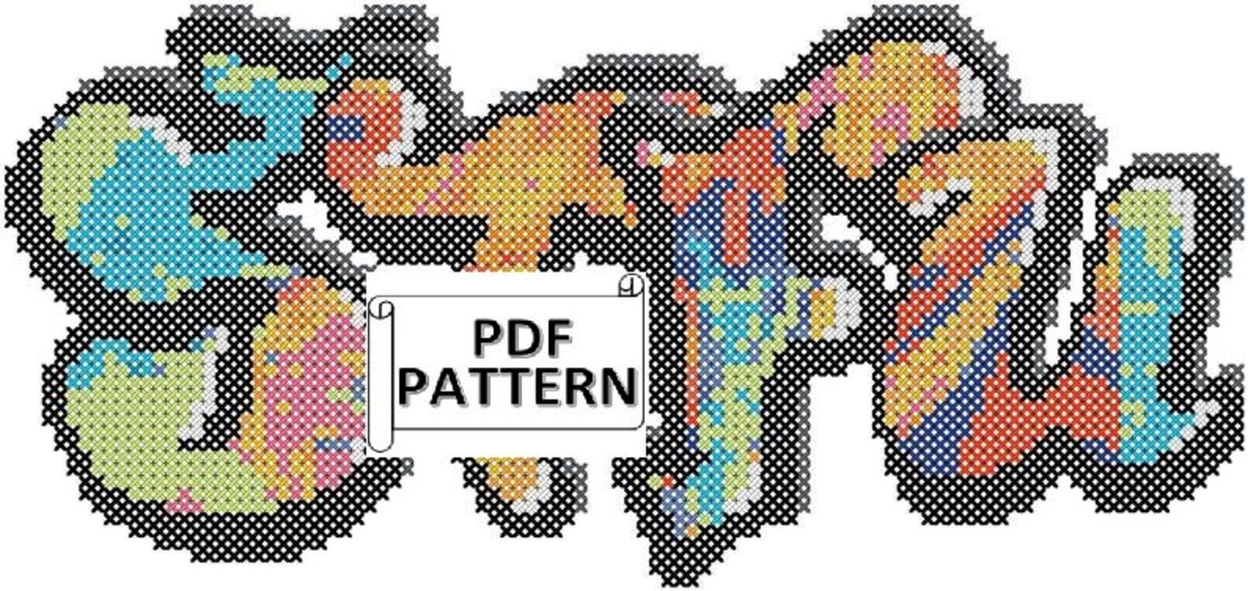 Graffiti STFU Subversive Counted Cross Stitch PDF Pattern for - Etsy