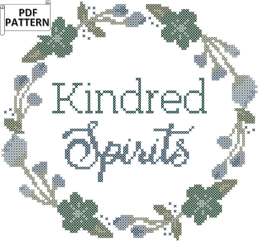 Kindred Spirits Best Friends PDF Cross Stitch Pattern, Friend Quote ...