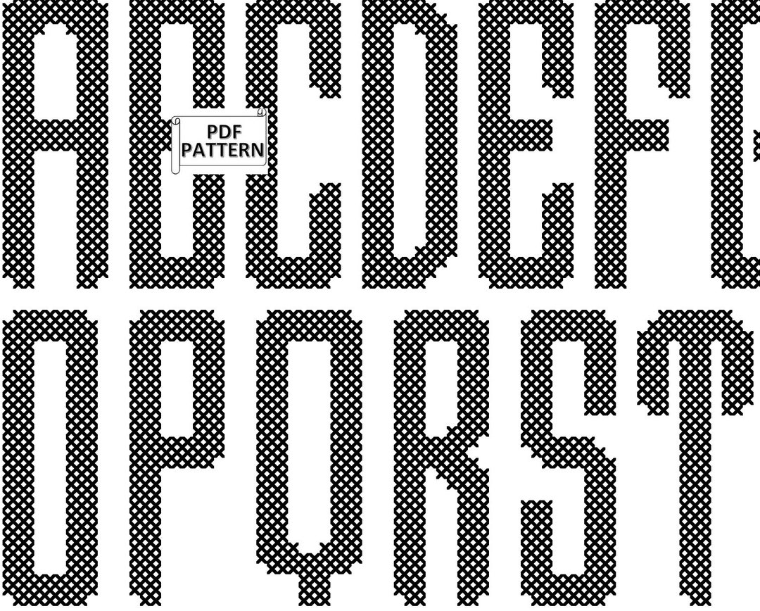 Square Block Monogram Alphabet PDF Cross Stitch Patterns. Larger Center ...