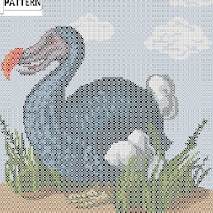 Dodo Bird in Reeds Counted Cross Stitch PDF Chart Only for Immediate ...