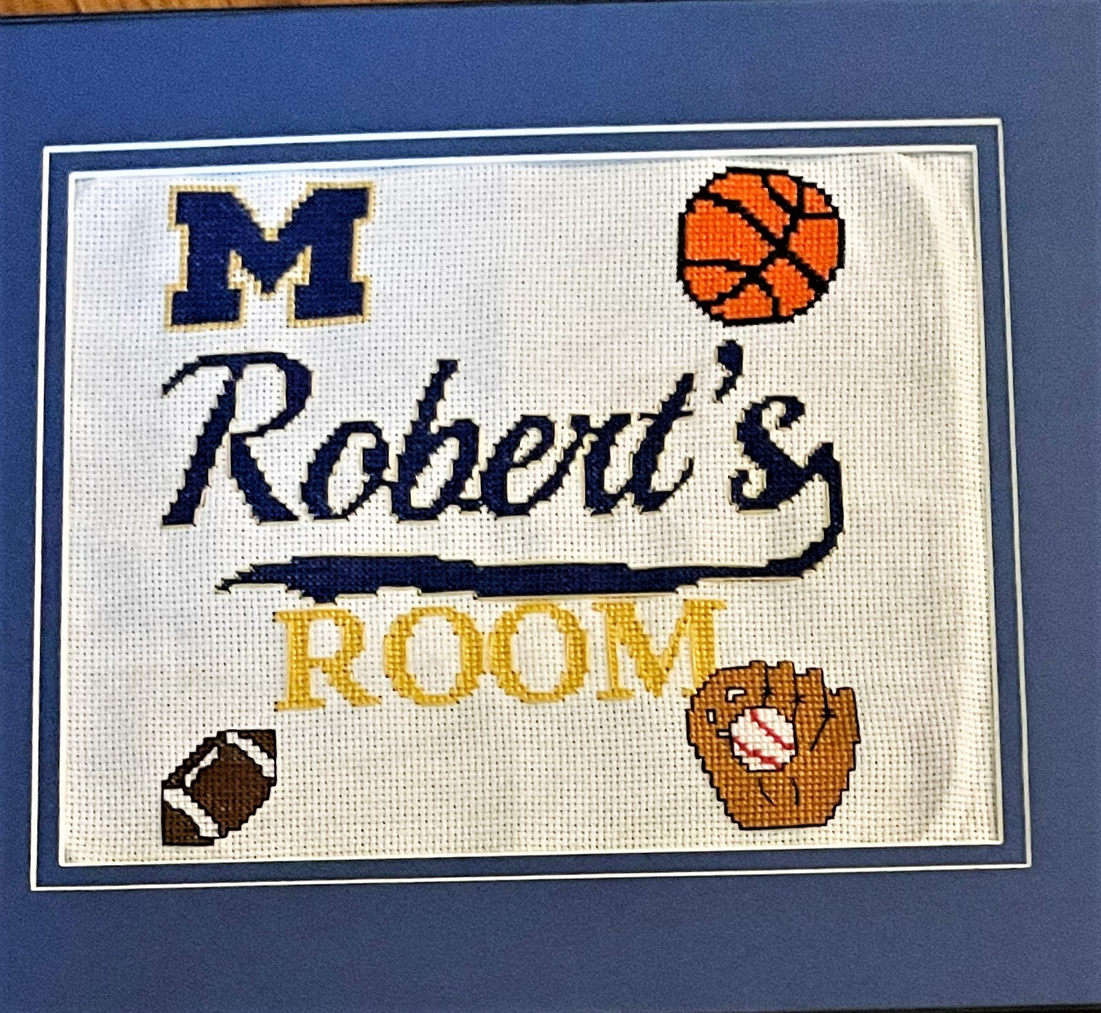 Sports Name Cross Stitch Pattern: Personalized Room Sign (PDF Pattern ...