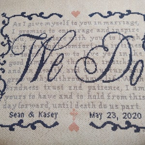Modern Wedding Vows With Large We Do Wedding Sampler PDF Counted Cross ...