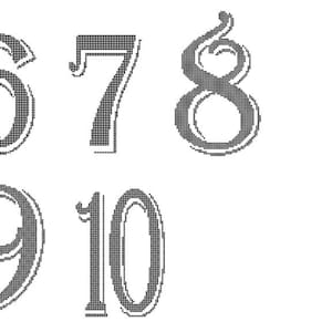 Wedding Table Numbers 1-10 PDF Cross Stitch Pattern, Cross Stitch Table ...