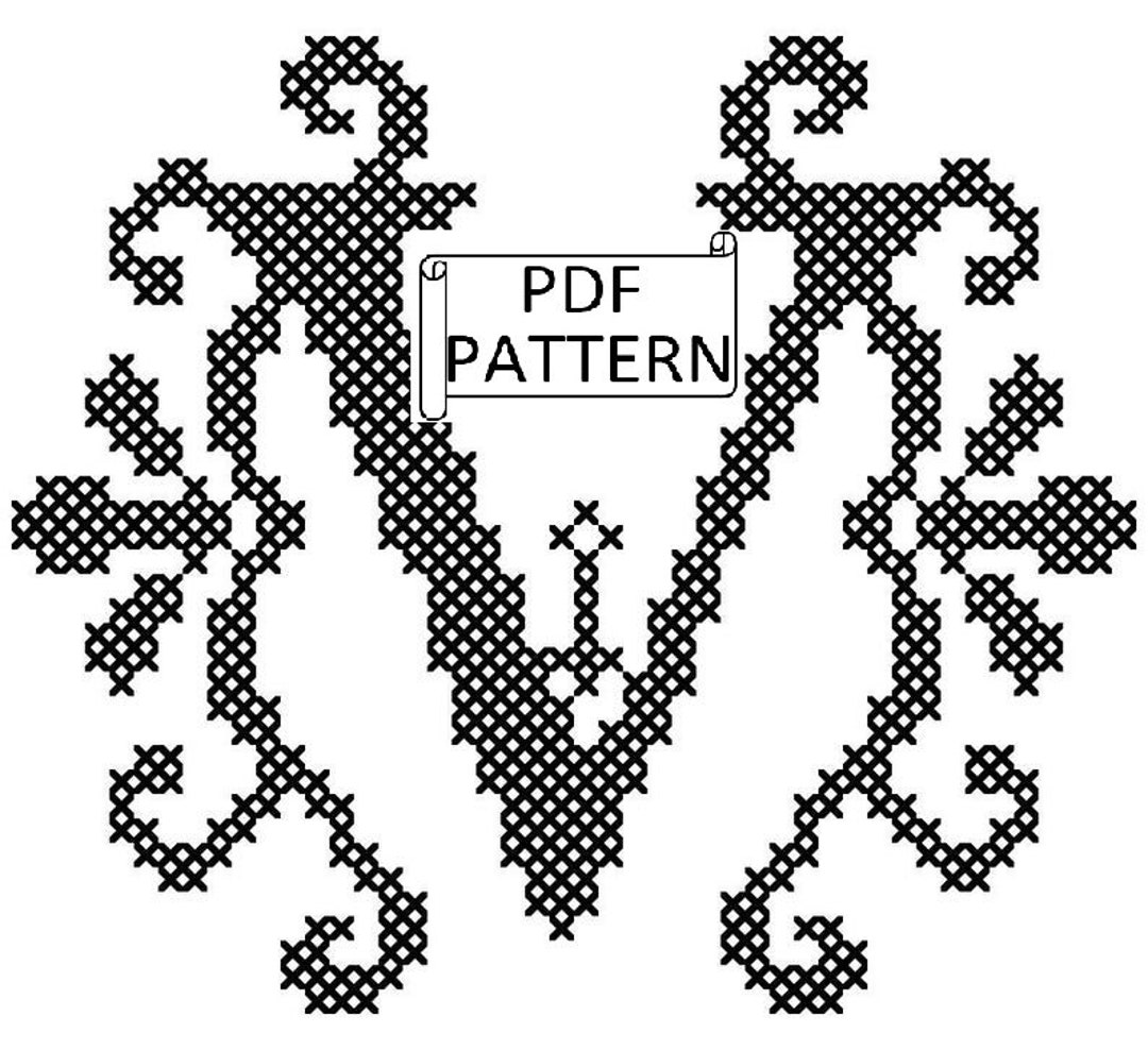 Modern Monogram Ornate Letter V Cross Stitch PDF Pattern, Ornate ...