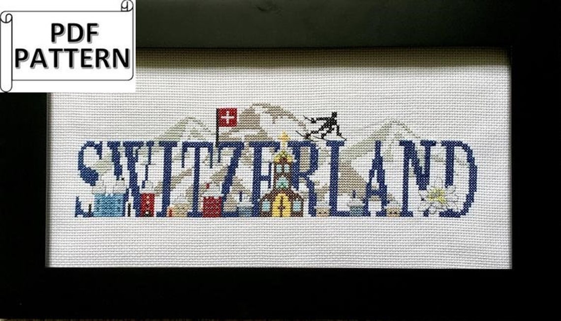 Switzerland Counted Cross Stitch PDF Pattern Switzerland - Etsy