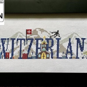 Switzerland Counted Cross Stitch PDF Pattern - Switzerland Travel Cross ...