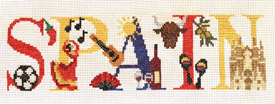 Spain Counted Cross Stitch PDF Chart What Spain is Famous for - Etsy