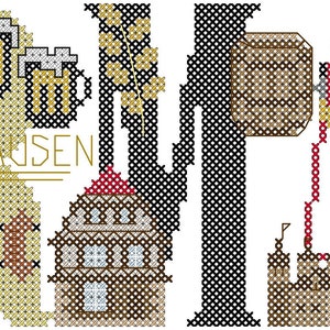 Germany PDF Cross Stitch Pattern - City, State, Country Name Travel ...