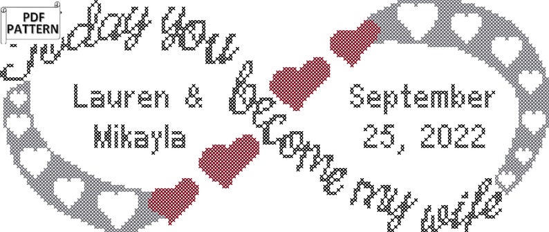 Wedding Cross Stitch Pattern: Infinity Love Symbol (PDF Pattern) - Etsy