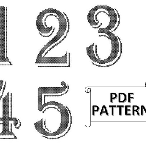 Wedding Table Numbers 1-10 PDF Cross Stitch Pattern Cross - Etsy