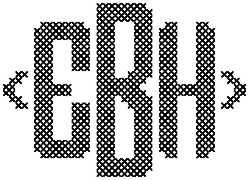 Square Block Monogram Alphabet PDF Cross Stitch Patterns. - Etsy