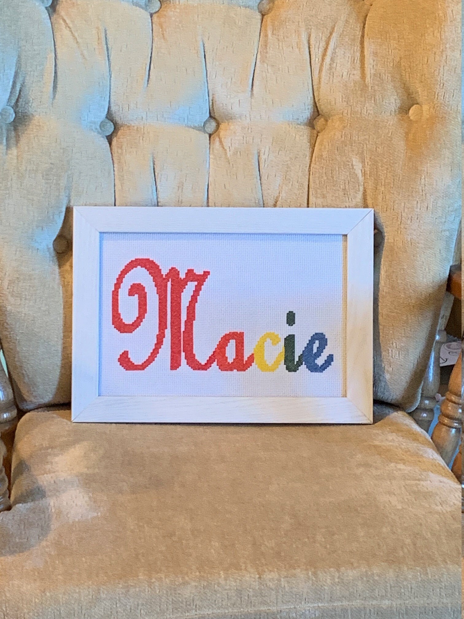 Rainbow Name Cross Stitch Pattern: Large Script Font (PDF Chart) - Etsy