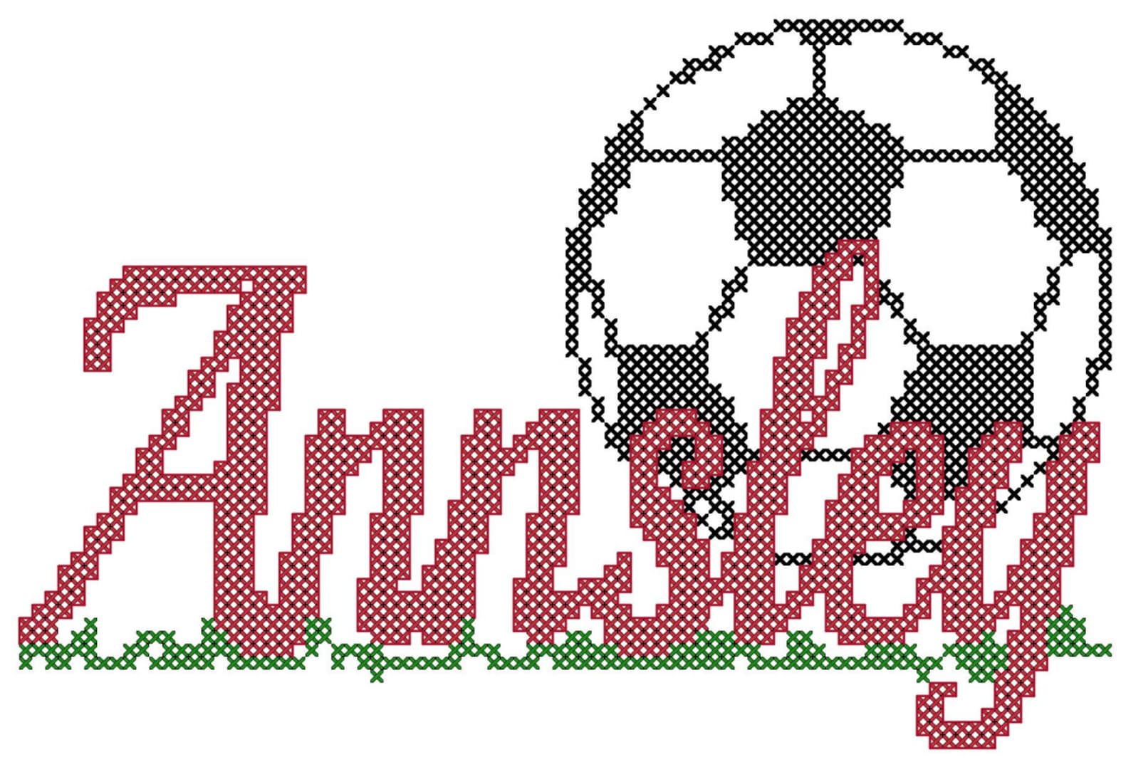Cross Stitch Pattern: Sports Soccer Futbol with Name Counted | Etsy