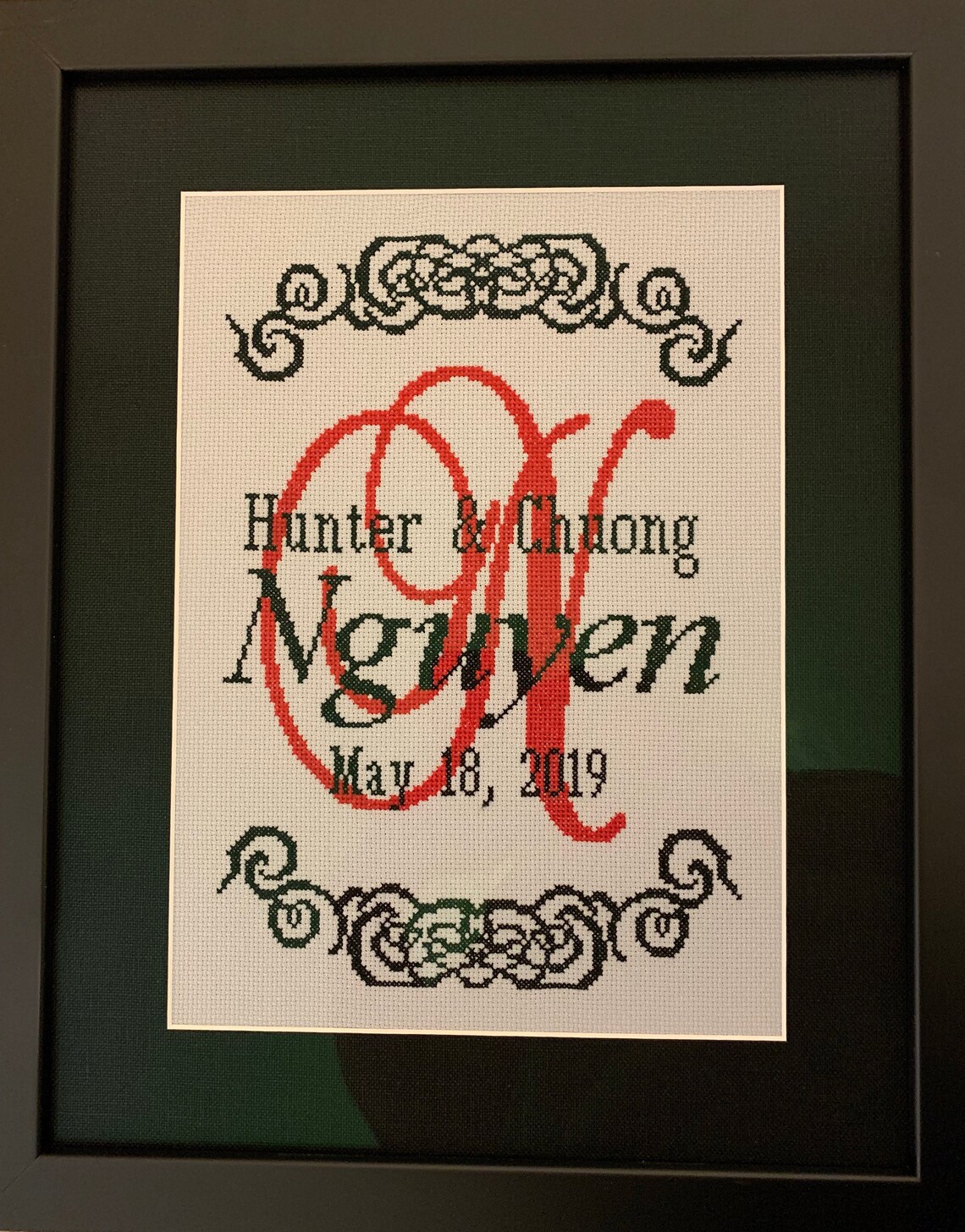 Modern Monogram Cross Stitch PDF Pattern With Ornate Large | Etsy