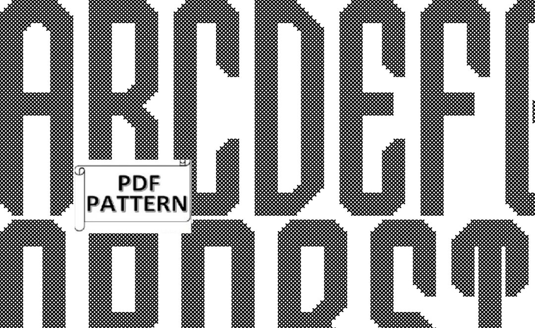 LARGE Square Block Monogram Alphabet PDF Cross Stitch Patterns. Larger ...