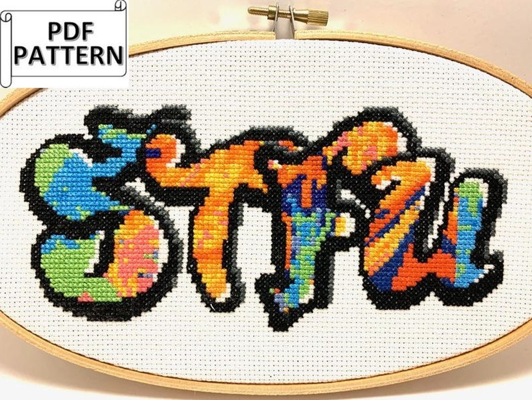 Graffiti STFU Subversive Counted Cross Stitch PDF Pattern for Immediate ...