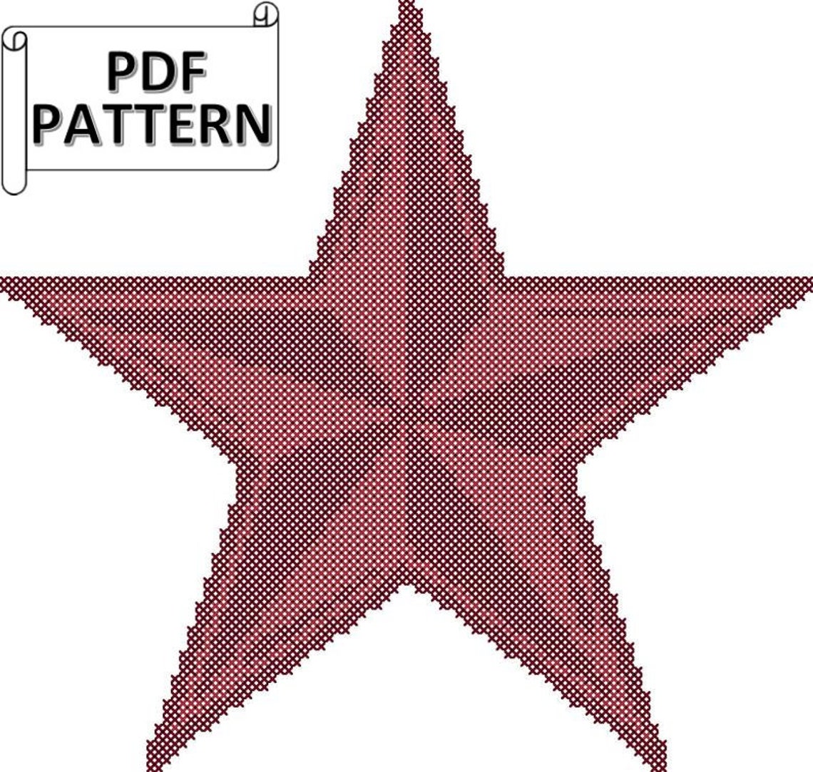Rustic Barn Star Cross Stitch PDF Pattern Star Cross Stitch - Etsy