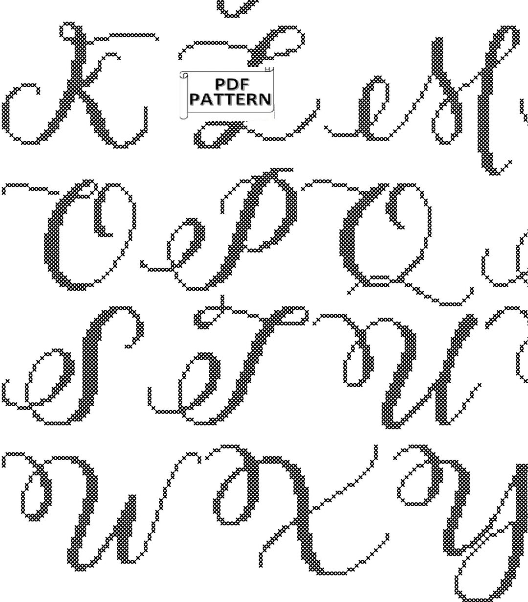Calligraphy Alphabet Cross Stitch Pattern: Modern Script (PDF Pattern ...