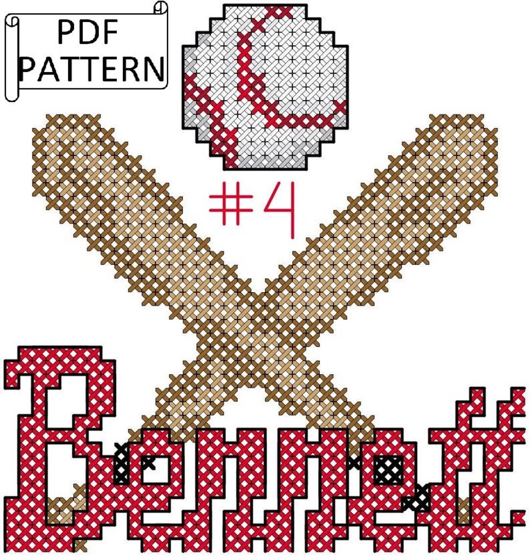 Personalized Baseball Bats Cross Stitch Pattern: Ornament Size (PDF ...