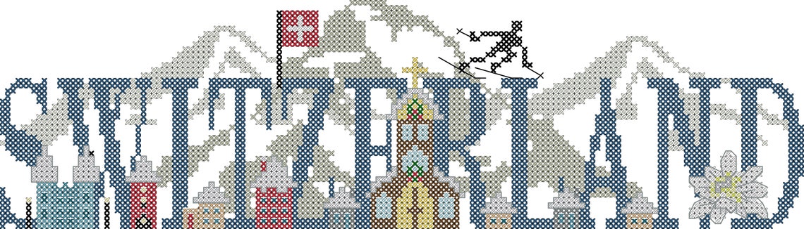 Switzerland Counted Cross Stitch PDF Pattern Switzerland - Etsy