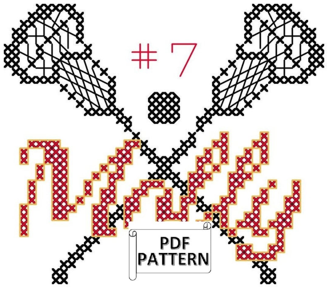 Lacrosse Cross Stitch Pattern Modern Sports Counted Cross-stitch PDF ...