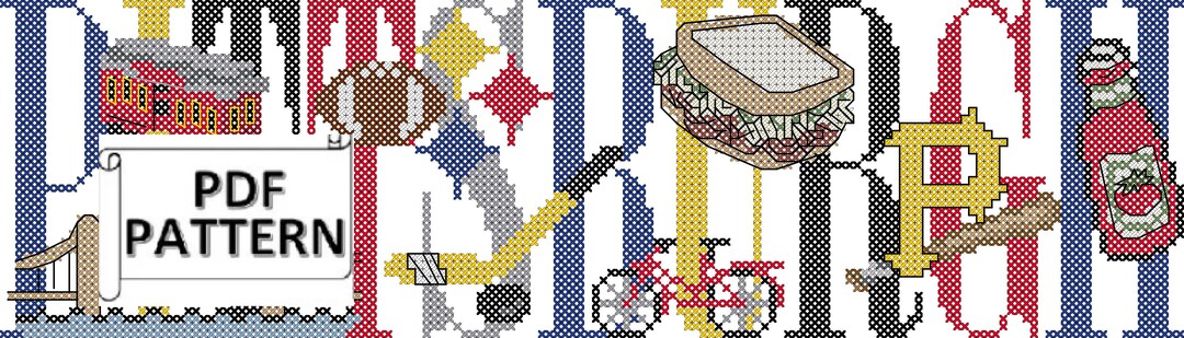 Pittsburgh City Cross Stitch PDF Pattern Pittsburgh PA Travel - Etsy