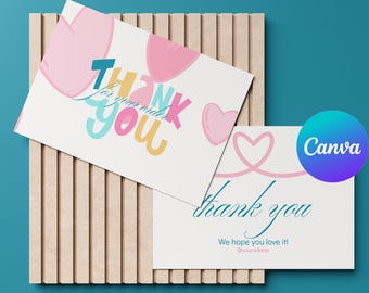 Editable Thank You Card Template: Minimalist Design (canva, PDF) - Etsy
