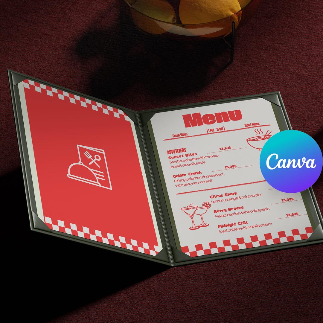 Editable Food Menu Template | Canva Design | Restaurant Menu Printable ...