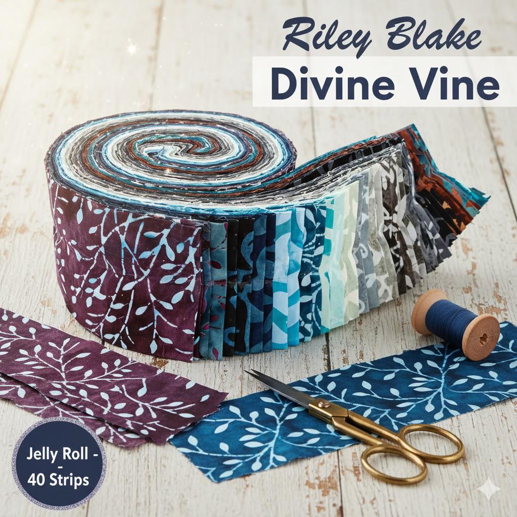 Riley Blake Divine Vines Expressions Batiks Hand Dyed Fabric 40‑strip ...
