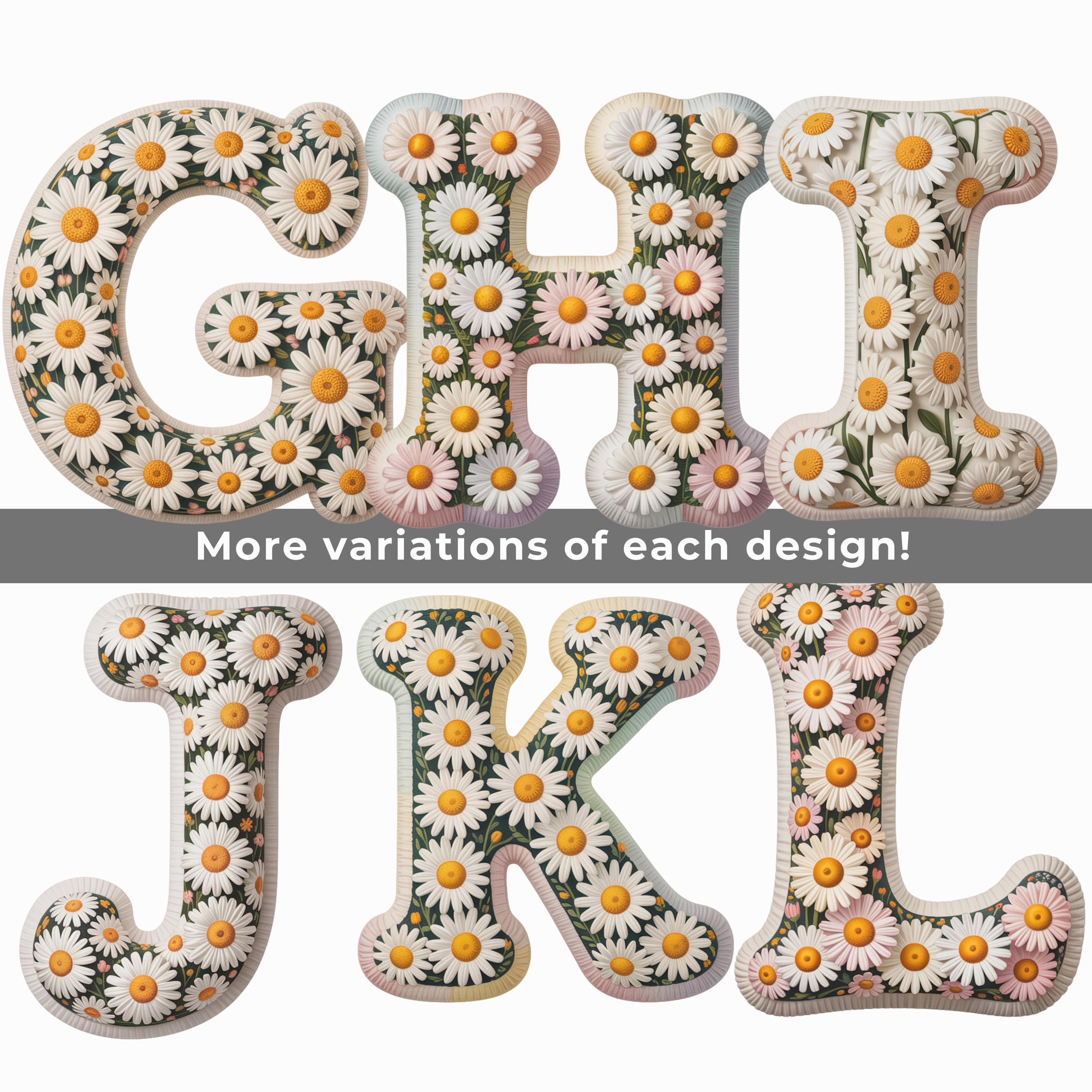 Name Sign Alphabet SVG PNG, Daisy Name Letters, Custom Name Decor ...