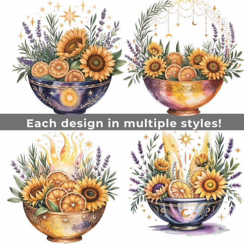 Summer Solstice Digital Stickers, Wiccan Printable Sticker Bundle ...