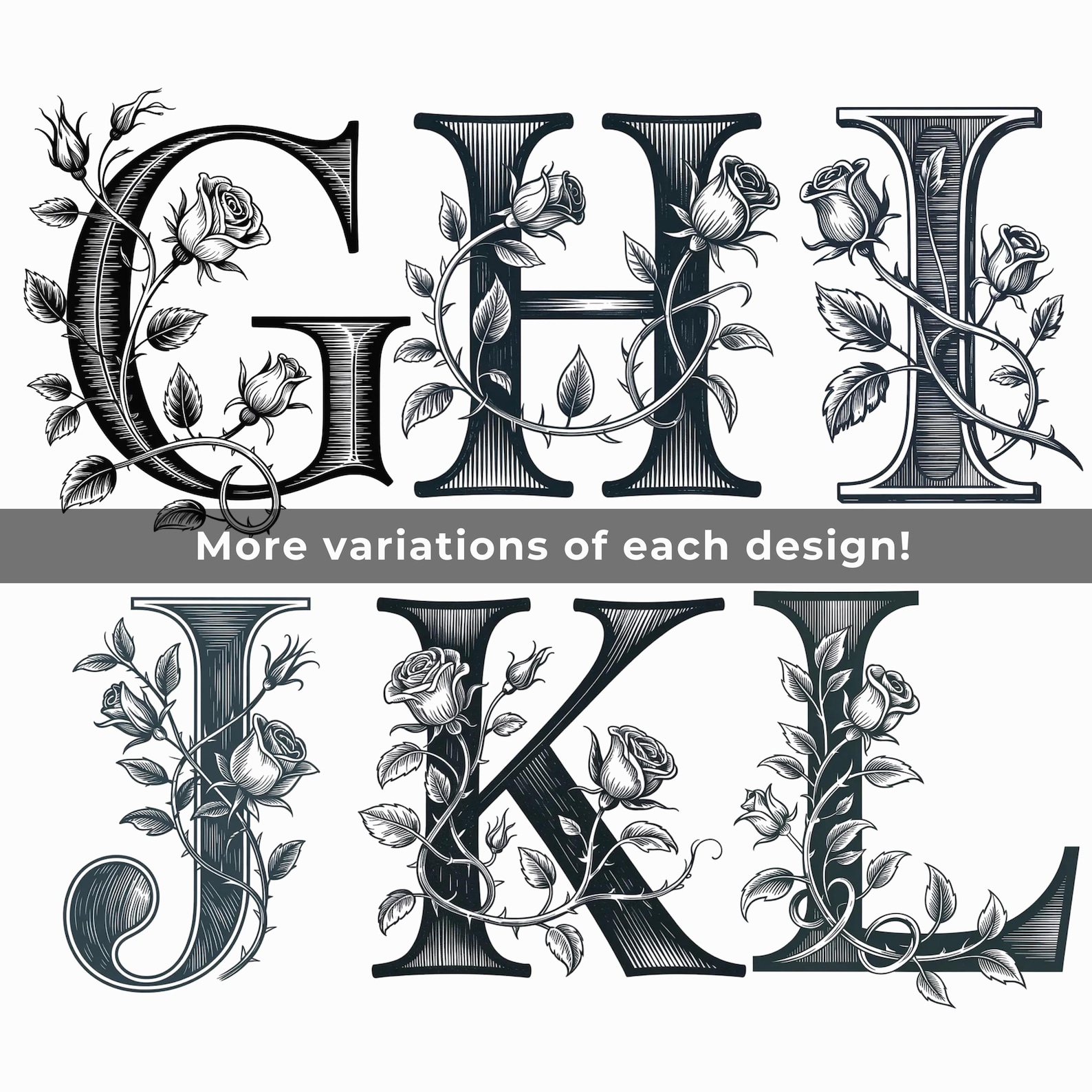 Dark Academia Alphabet SVG PNG, Vintage Engraved Letters, Gothic ...