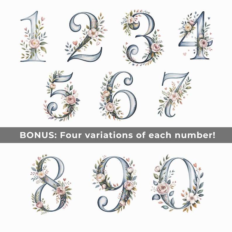 Blue Floral Alphabet Clipart, Floral Letter Alphabet PNG, Botanical ...