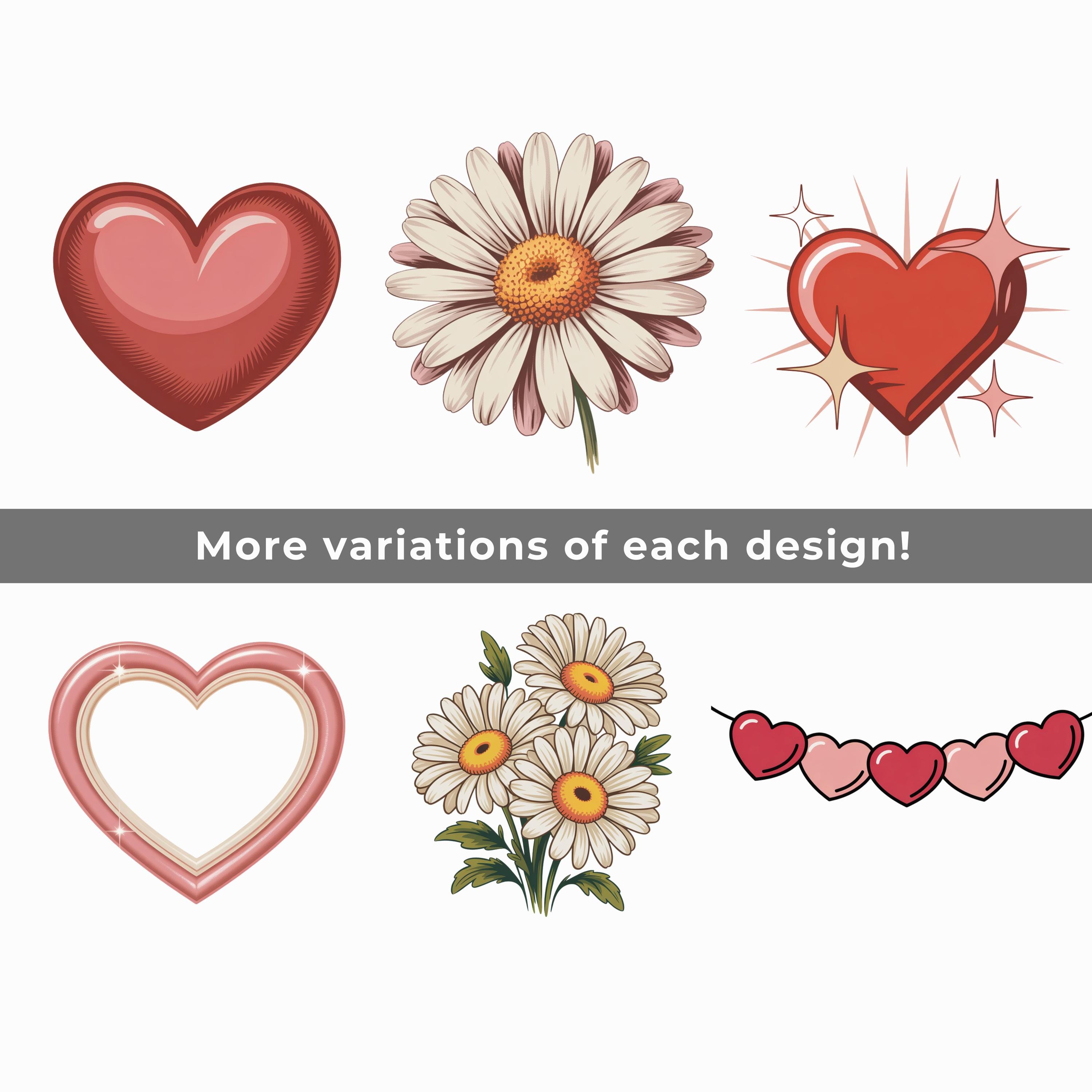 Retro Hearts Clipart, Vintage 70s Style Heart Illustrations PNG SVG ...