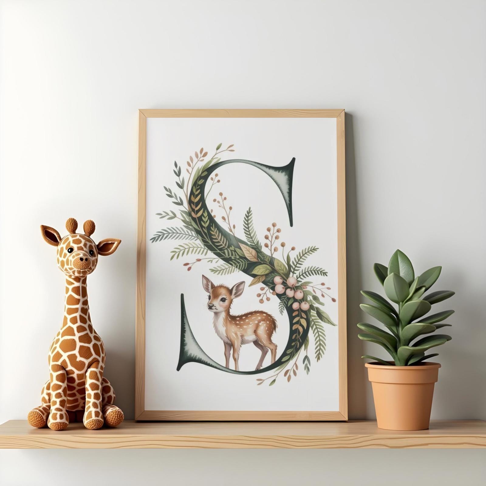Woodland Deer Alphabet Clipart, Nursery Alphabet PNG SVG, Baby Shower ...